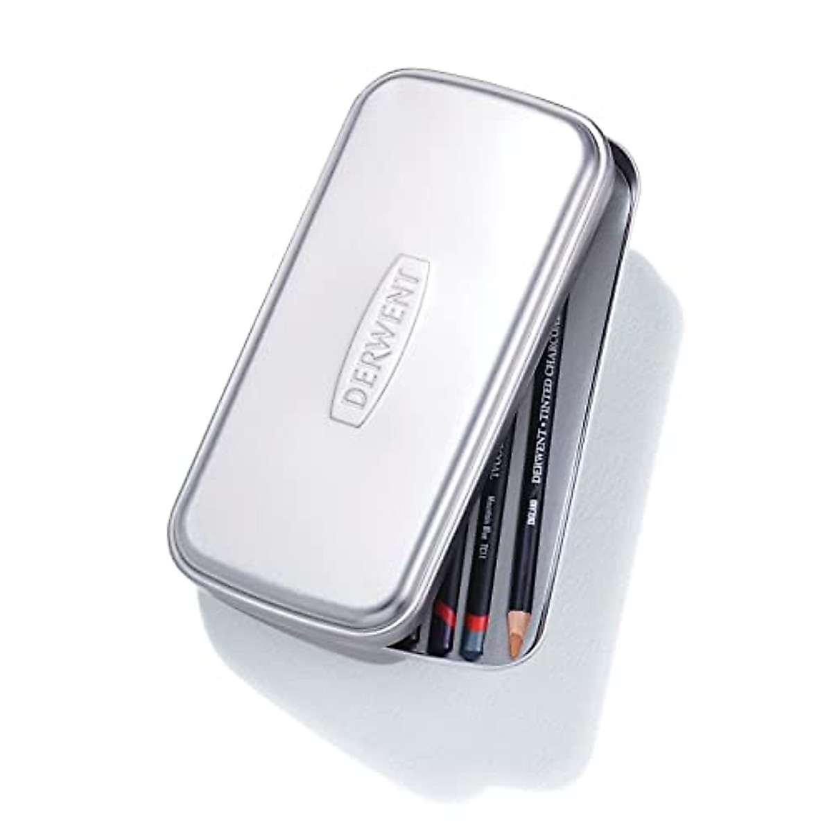 Derwent Pencil Tin (2300582) , Silver, 1 Count (Pack of 1)