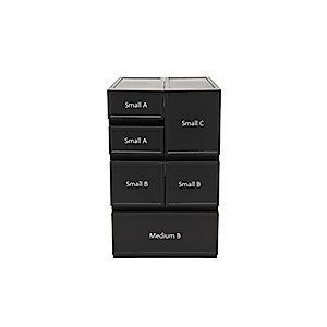ASTAGE | Storage Drawer, Modular Stackable Drawer, Plastic Storage, Drawer Block | Black Small A