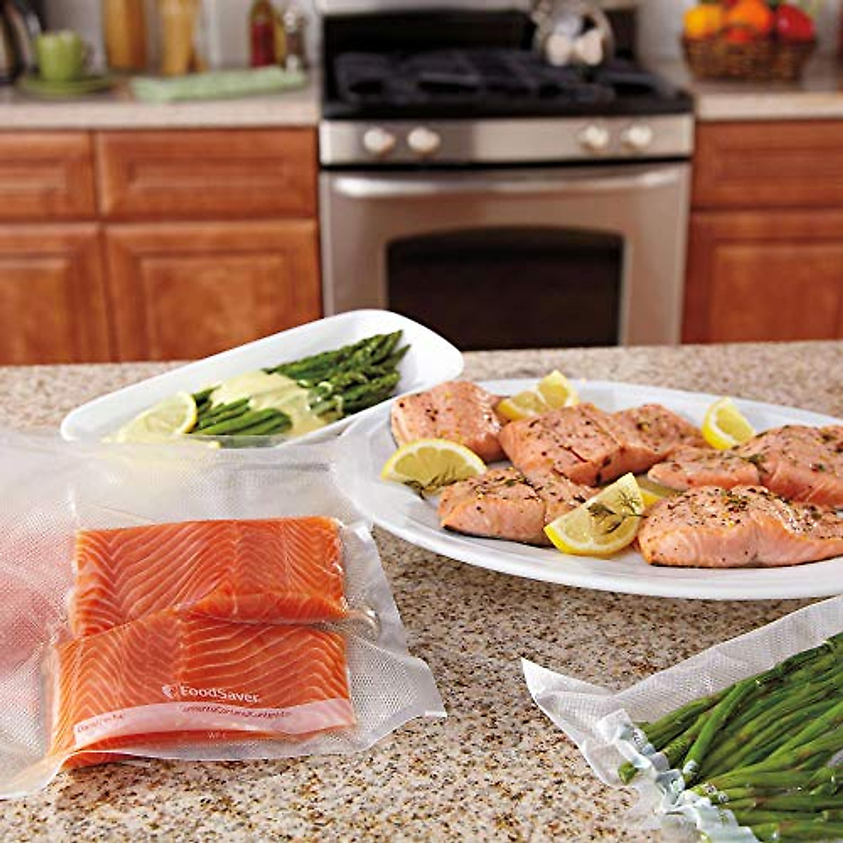 FoodSaver FBSQ25G10-NP Sous Vide Bags, Medium, Clear