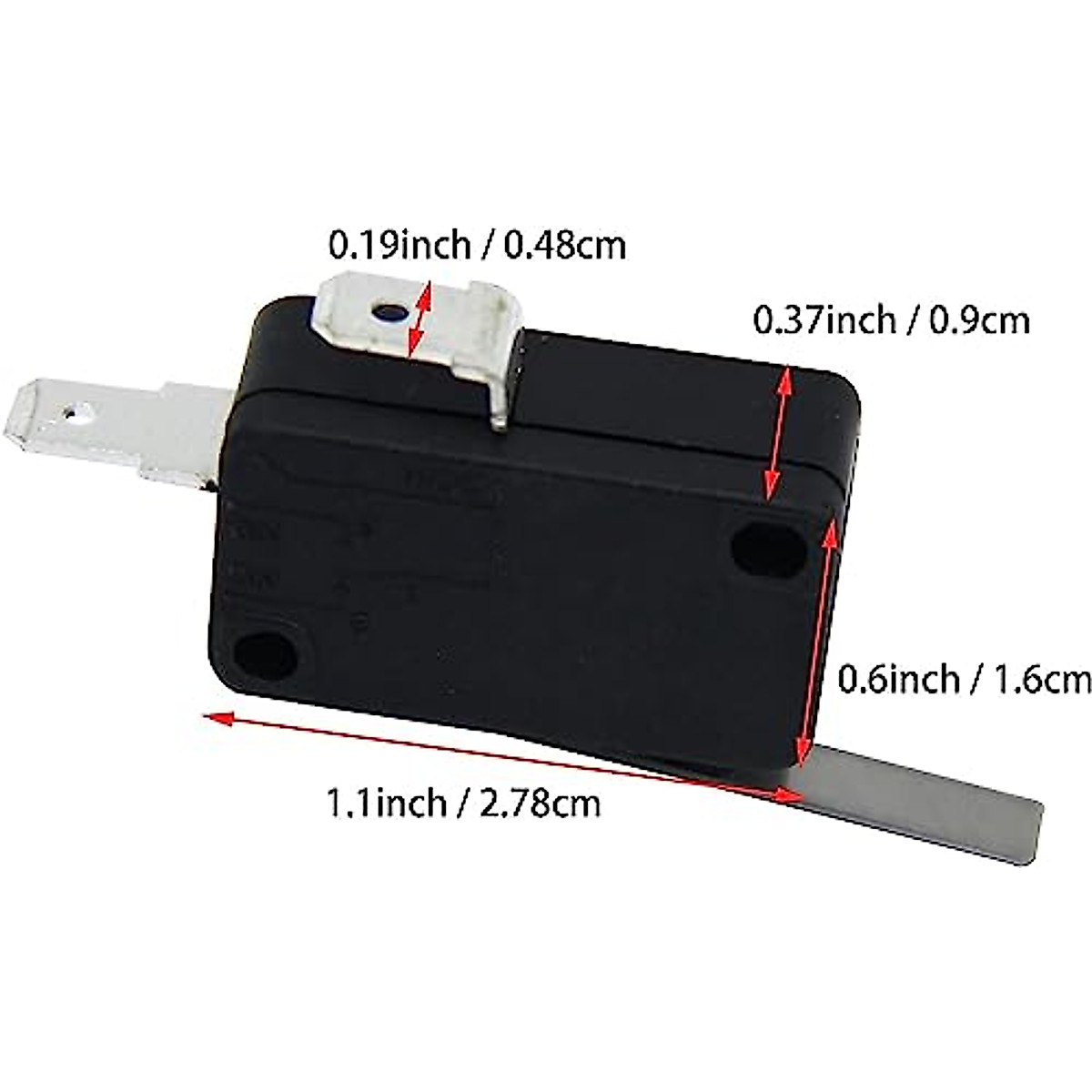 PASPRT 4 Packs WR23X10783 Refrirator Dispenser Switch for Hotpoint Refrirator PS8259956 WR23X10171 WR23X10224 6600JB3001E 6600JB3001C,Terminal Width 3/16'' (Normally Open) -Black