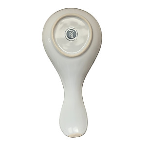 YLF Collections Buffalo Plaid Spoon Rest & Spoon Set, Large Black & White Spoon Rest with Bamboo Spoon, 10.25x4.9x1