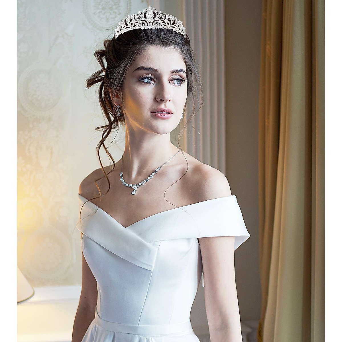 Silver Tiara for Girls, Birthday Gift Tiara Women Crown Princess Fairy Crowns Bride Headband Bridal Queen Wedding Prom Pageant Party Bridal Hair Accessories