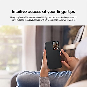 SAMSUNG Galaxy S22+ S-View Flip Cover, Protective Phone Case, Tap Control, Cutting Edge Design, US Version, Black, (EF-ZS906CBEGUS)