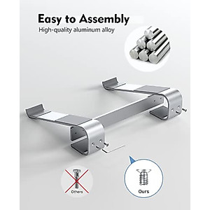 Soqool Laptop Stand for Desk, Computer Stand Riser for Desk,Ventilated Ergonomic Aluminum Notebook Stand Compatible with MacBook Air Pro Dell XPS HP 11 14 15.6 17.3 Inch Silver Work from Home