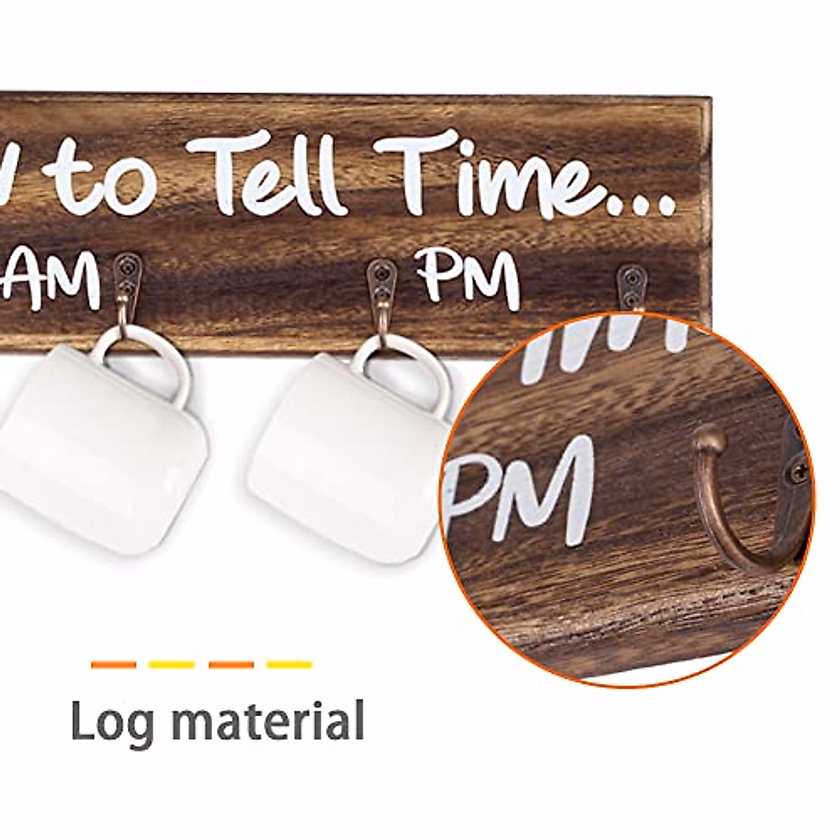 BARGIFTS Mug Holder with 16 Hanger Hooks, Wall Mounted Cup Organizer Rack for Kitchen, Bar, Living Room, Barthroom,Mug Rack for Wall Coffee Cup Rack Set of 4 Coffee…