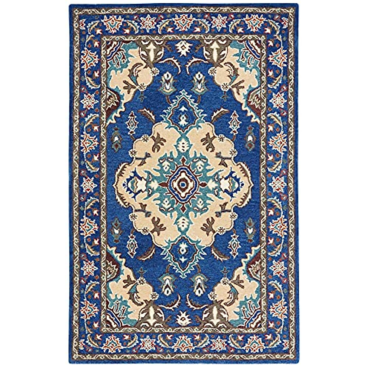 SAFAVIEH Antiquity Collection 8' x 10' Blue/Ivory AT520M Handmade Traditional Oriental Premium Wool Area Rug