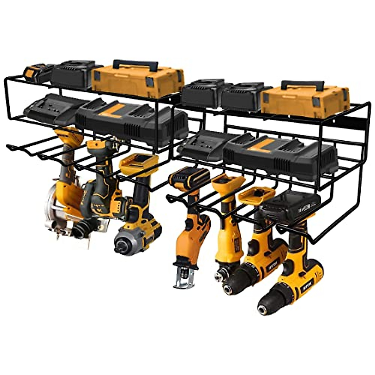 LULARINE 2 in 1 Large Power Tool Organizer Drill Holder Wall Mount Tool Storage Rack and Power Tool Holder