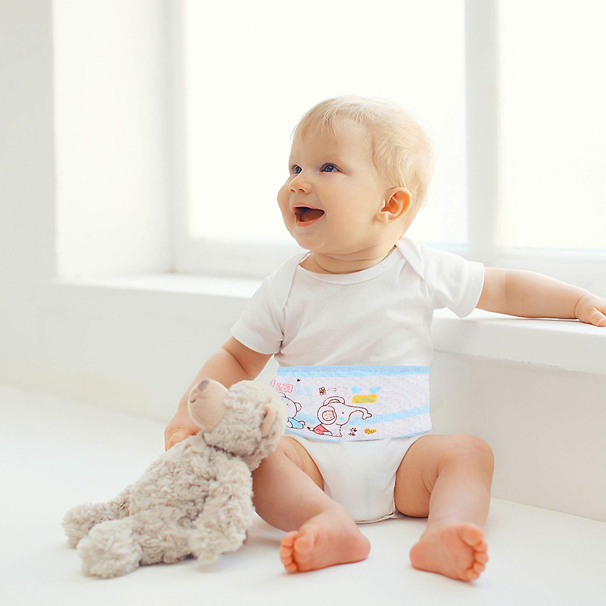 EXCEART 4pcs Baby Umbilical Hernia Belt Baby Belly Button Cord Band Infant Belly Wrap Adjustable Navel Belly Band