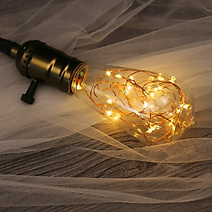 LED Decorative Bulbs,LED ST64 Fairy Light Bulb for Ambient Night Lighting, E26 Standard Base Edison with Starry Decorative String Lights for Bathroom, Bedroom, Living Room (Warm White, ST64)