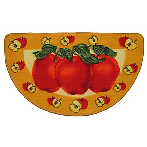 PREMIUS RED Apple Printed Kitchen Slice MAT, Perfect Non-Skid Accent for Kitchen & Home Space, Soft & Sturdy Material Preventing Slips, Strong & Durable, 29x17 Inches