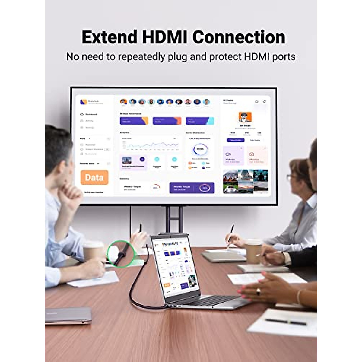 UGREEN HDMI Extender 8K HDMI Extension Cable 2.1 Ultra High Speed Cord 4K HDMI Male to Female Adapter Compatible with MacBook Pro 2021/PS5/Xbox Series X/Roku TV/UHD TV/Blu-ray, 1.5FT