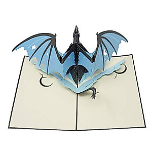 Ice Dragon - 3D Pop Up Greeting Card For All Occasions - Birthday, Love, Christmas, Goodluck, Congrats, Get Well - Blank Inside for Personalized - Amazing, Fun, Happy Gift - Thick Envelope, Fold Flat