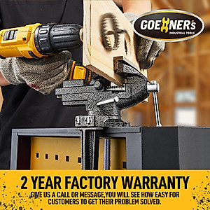 Dual-Purpose Bench Vise 3.3”, 360° Swivel Clamp-on Table Vise with Heavy Duty Forged Steel Construction, Grooved Jaw, Portable Vice for Workbench, Woodworking, Home Workshop and DIY Jobs