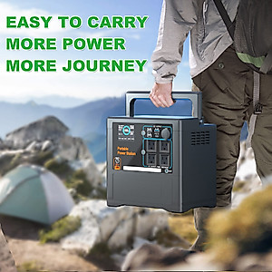 1154Wh Portable Power Station, 1500W Peak Rated 1300W Solar Generator 110-120V AC Outlets Backup Lithium Battery UPS Power Supply for Home Use Camping Outdoor Emergency (Solar Panel Not Included)