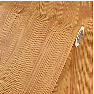 Yellow Wood Grain Contact Paper Self Adhesive Shelf Liner for Kitchen Cabinets Drawer Shelves Table Door 16" x 78.7"