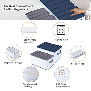 4PCS Pants Organizer, Wardrobe Clothes Organizer for Folded Clothes, Upgraded Drawer Organizers for Clothing, Clothes Organizer, T-Shirt, Leggings, Pants Organizer for Closet Ticacos