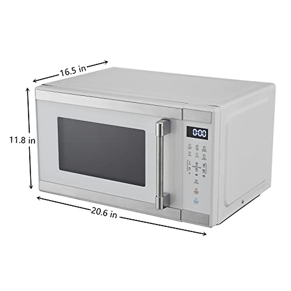 1.1 Cu. ft. 1000 W Mid Size Microwave Oven, 1000W, White Stainless Steel