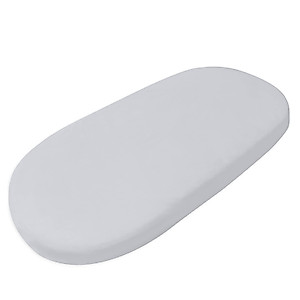 Baby Waterproof Bassinet Mattress Pad Cover and 100% Cotton Bassinet Sheet(Grey), 16" x 32"