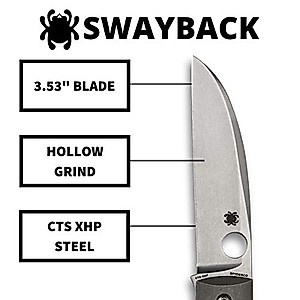 Spyderco SwayBack Premium Knife with 3.53" CTS XHP Stainless Steel with Durable Titanium Handle - PlainEdge - C249TIP