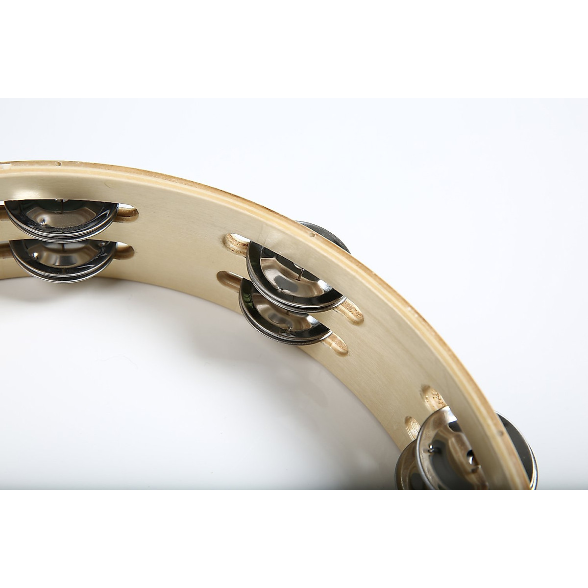 Lightweiht Thicken Wood Handheld Tambourine - Double Row 8 Pairs Jingles, Hand Tambourine Hand Tambourine (25cm(9.8 in))