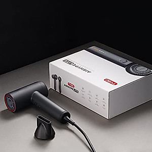 TYMO Ionic Hair Dryer, Professional Hair Blow Dryer with 110000 RPM Brushless Motor for Fast Drying, Lightweight Compact Hairdryer with Nozzle, Low Noise, 4 Temps & 3 Speeds for Women Man, Dark Gray