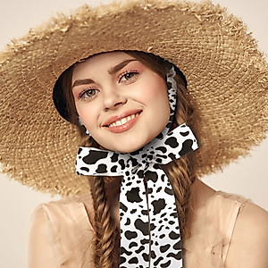 3 Rolls 15 Yards Cow Print Ribbon Grosgrain Cow Ribbon Cow Spot Pattern Wrapping Ribbon Dairy Cow Print Ribbon Animal Print Ribbon for Wreath Bow DIY Crafts Party Decorations (Black White)