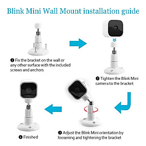 Blink Mini Camera Wall Mount, ALLICAVER 360 Degree Swivel Ceiling Mount for Both Blink Camera, Blink Mini, Blink XT2 and Blink Indoor Camera Mount Bracket (3 Pack, White)