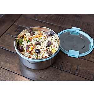 MIRA Stainless Steel Salad Bowl Lunch Container - 6 Cup Salad To Go Bowl, Frost