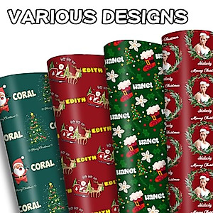 Custom Christmas Wrapping Paper for Kids with Name, Gift Wrapping Paper for Christmas Gifts Wrap, Christmas Wrapping Paper Jumbo Rolls for Adult, Personalized Christmas Wrapping Paper Clearance