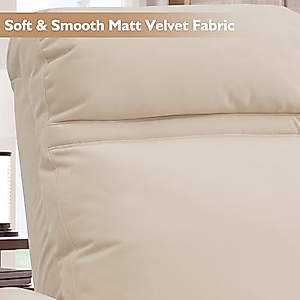 Wichvens Power Lift Recliner Chair with Massage,Multi-Angle Adjustment Seat,Mattevelvet Fabric Reclining Single Sofa with Side Pocket& Remote Control for Living Room,Bedroom,Office(Beige)