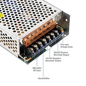 BTF-LIGHTING AC100-240V to DC12V16.5A Max198W Switching Power Supply Device Transformer Adapter Converter for LED Strip Module,CCTV Camera,Security System,Radio,Cats