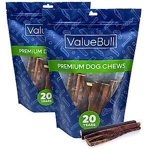 ValueBull Collagen Sticks Beef Dog Chews, Varied Shapes & Sizes, 2 Pounds - Natural & Safe, Single Ingredient, Long Lasting, Healthy for HIPS, Joints, Skin & Coat
