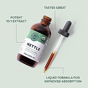 Vimergy Organic Nettle Leaf Extract, 57 Servings – Potent 10:1 Extract Liquid Drops – Supports Immune System Health – Supports Joint Health - USDA Organic, Gluten-Free, Non-GMO, Vegan & Paleo (115 ml)