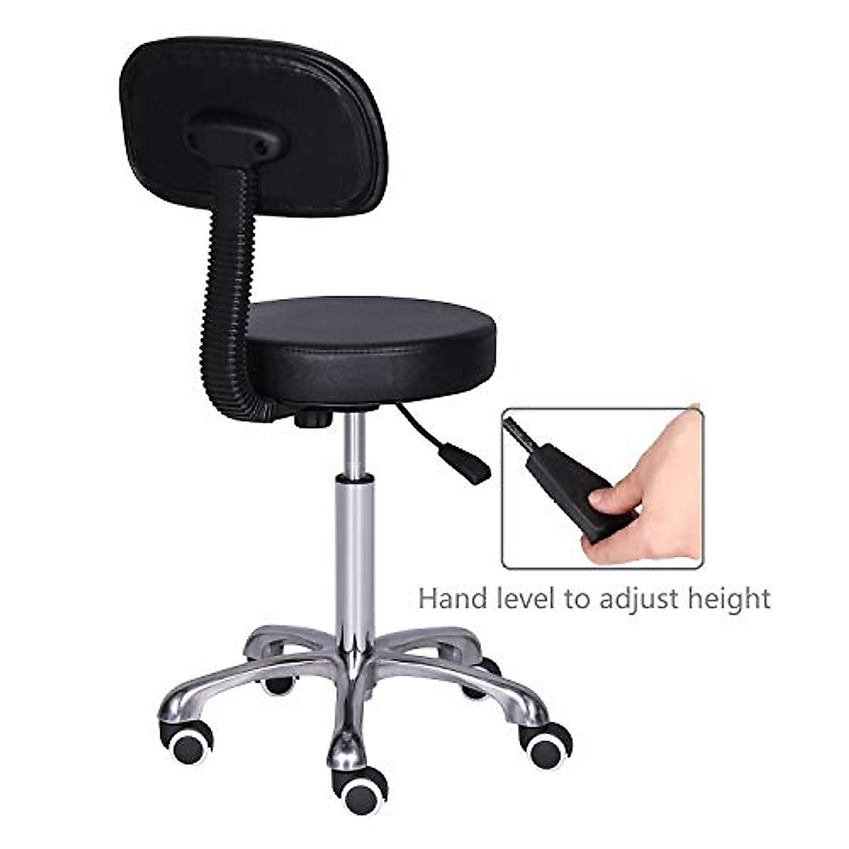 Adjustable Rolling Swivel Stool Chair - Heavy Duty 350lb Cap