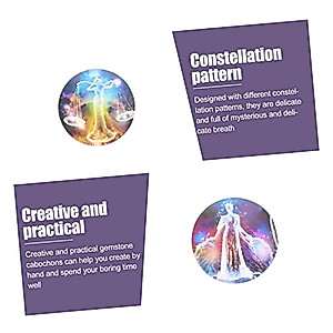 EXCEART Glass Ornaments 360 Pcs Constellation Gem Patch Ear Peircing Kit Necklace Set Round Beads DIY Gemstone Patches Bisuteria Materiales Glass Glass Round Constellation 3D Earrings