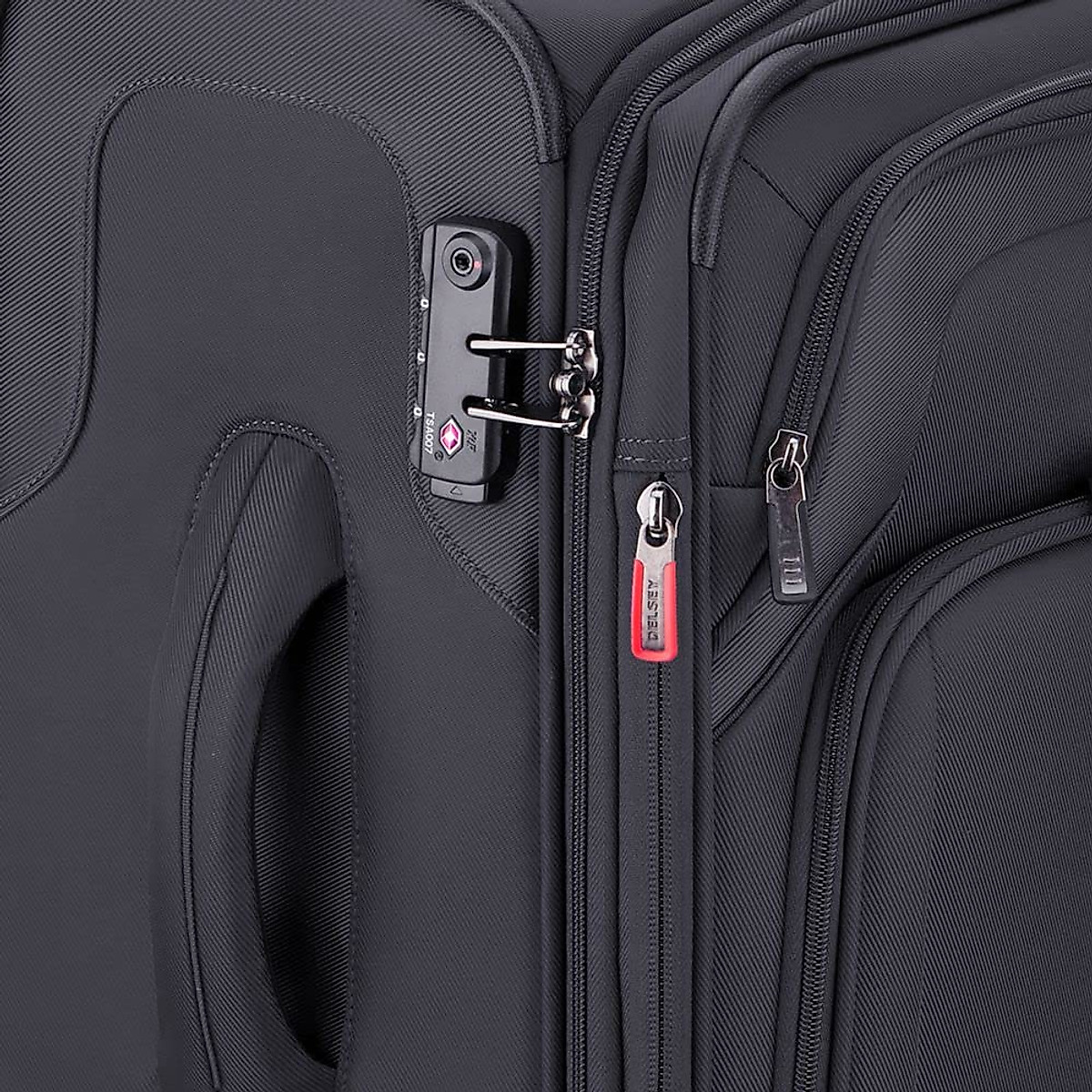 Delsey Mixed OPTIMAX LITE 55CM Slim 4 Double Wheels Cabin Trolley CASE, Black, standard size