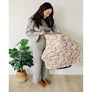 Baby Car Seat Covers- Multi-use Carseat Canopy for Babies, Stretchy Infant Carseat Cover Boy, Shower Gifts for Unisex Boys and Girls(Floral)