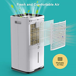 Kesnos 5000 Sq. Ft Large Dehumidifier for Home with Drain Hose and 1.19 Gallons Water Tank - Intelligent Touch Control and Low Noise, 24 Hr Timer Ideal for Basements, Bedrooms, Bathrooms, Laundry Rooms