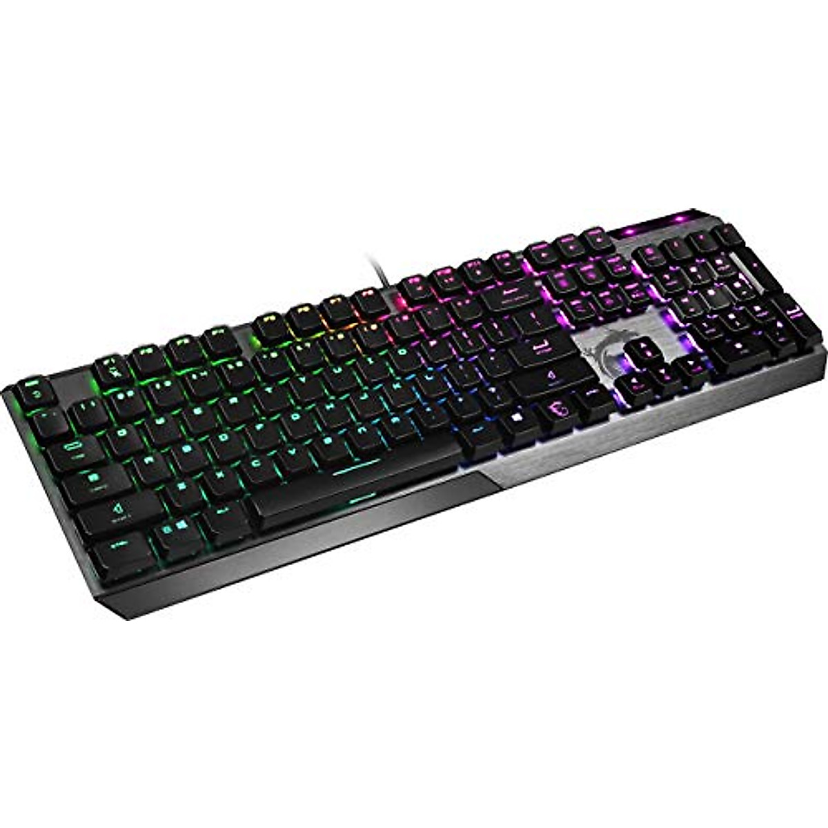 MSI Vigor GK50 Low Profile RGB Mechanical Gaming Keyboard, Kailh White Low Profile Switches, Brushed Aluminum Design, Ergonomic Keycap Design, RGB Mystic Light