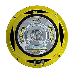 Pyle PLG64 6.5" 1200W Car Audio Mid Bass/Midrange Subwoofer Speaker Set, 2 Pair with Yellow CD P.P. Cone, 4 Ohm Impedance, and Edge Suspension
