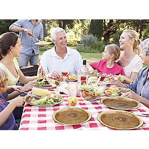 TWOWYHI 50PCS Wood Grain Paper Plates10 x12 Oval Disposable Plates Large Party Paper Plates for Birthday Rustic Party Supplies Dinnerware Plates Garden Farmhouse Plate Tableware Decor