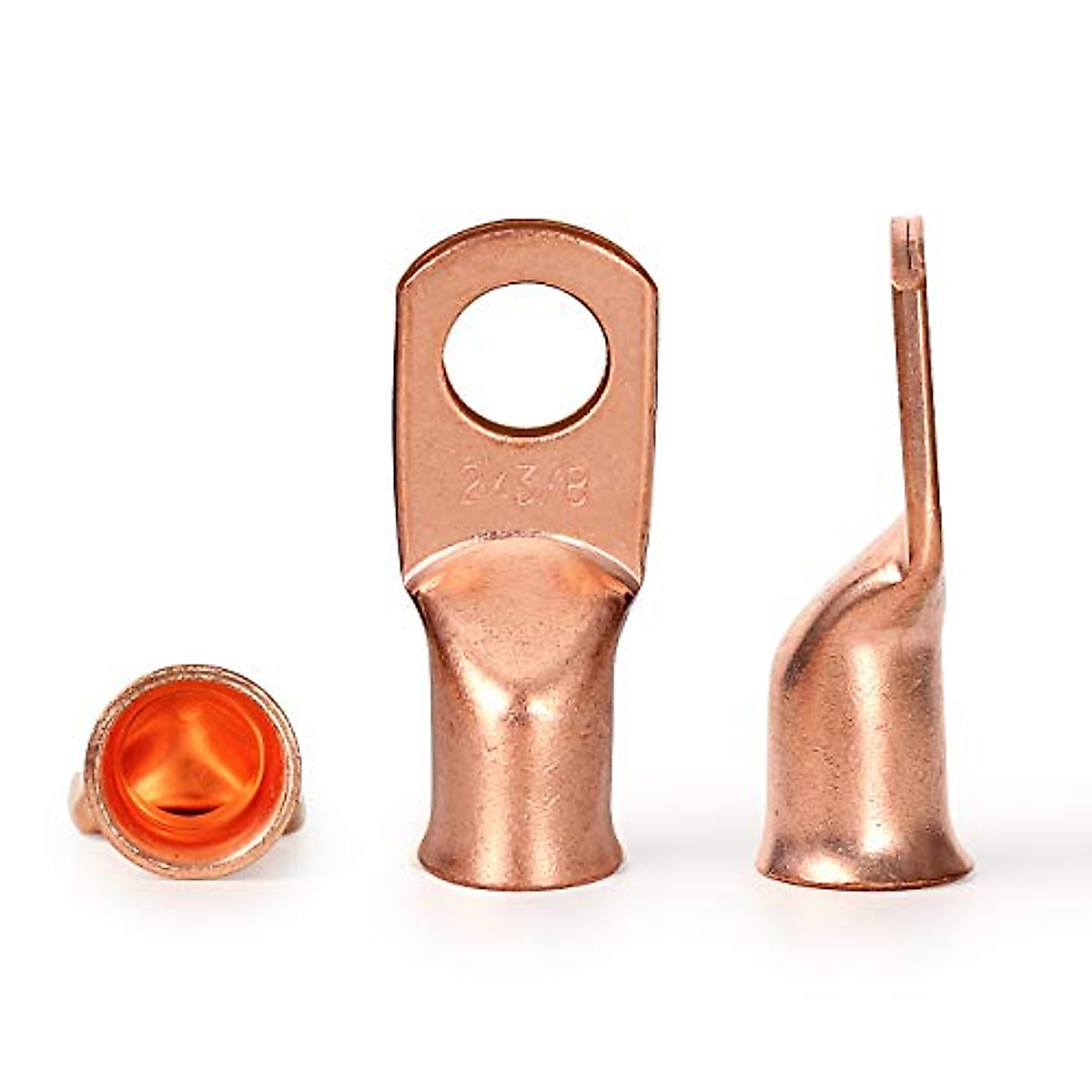 Heavy Duty Copper Wire Lugs Battery Cable Ends Eyelets Ring Terminal Connectors 2x3/8 12Pcs