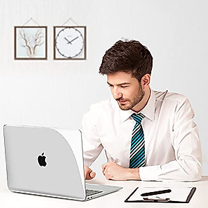 B BELK Compatible with MacBook Air 13 inch Case 2022 2021 2020 2019 2018 M1 A2337 A2179 A1932, Plastic Hard Shell Case + Keyboard Cover + Screen Protector for Mac Air 13 with Touch ID, Crystal Clear