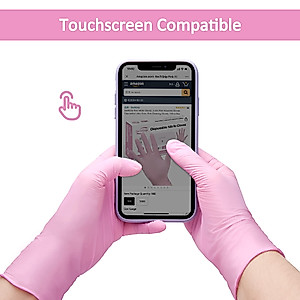 SwiftGrip Nitrile Disposable Gloves, 3-mil, Medical exam Gloves Disposable Latex Free, Gloves for Cleaning & Esthetician, Pink Rubber Gloves, Pink Cleaning Gloves, Powder-Free, 50-ct Box (Small)
