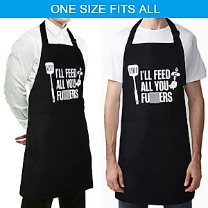 Funny Apron for Men&Women - Feed All You- Customized Apron Funny Gifts for Dad, Funny Cooking Grilling BBQ Chef Apron, Father's Day Gift, Christmas Gift for Boyfriend, Husband, Brother, Mom, Friend