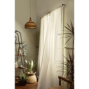 Solino Home Linen Curtain 84 Inches Long – Ivory 52 x 84 Inch Light Filtering Rod Pocket Curtain – 100% Pure Linen European Flax Window Curtain Panel for Bedroom, Living Room
