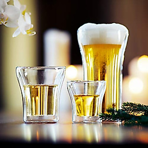 Bodum ASSAM Coffee Mug, Double-Wall Insulate Glass Mug, Clear, 8 Ounces Each (Set of 2)