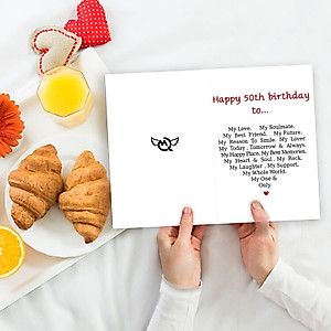 Funny 50th Birthday Card for Men Women,Romantic 50 Year Old Greeting Card for Boyfriend Husband,Naughty Love Anniversary Card for Wife Girlfriend,Special 50th Birthday Gifts For Only Love Him Her