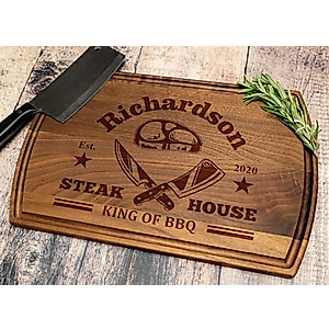 Personalized Dad Cutting Board - Custom Wood Grill Board For BBQ Masters - Unique Barbeque and Grilling Gift Idea for Fathers Day, Birthday, Anniversary, Christmas For Men, Husband, Dad, Grandpa, Him