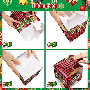 24 Pieces Christmas Gift Boxes 3D Xmas Candy Treat Box for kids Christmas Cookies Boxes Xmas Paper Goody Ornaments Santa Claus Boxes for Xmas Party Favors Supplies Christmas Tree Decoration (Colorful)